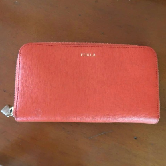 Furla | Bags | Furla Orange Zip Around Wallet | Poshmark